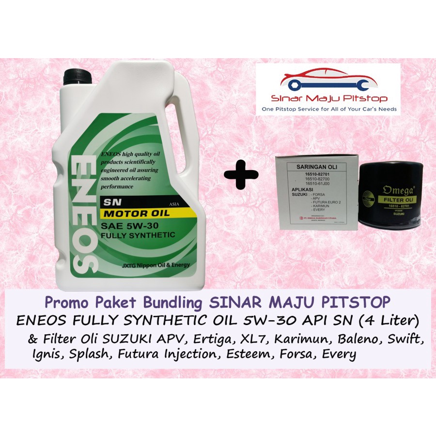 Jual Paket Bundling Oli ENEOS MOTOR OIL SAE 5W-30 SN FULLY SYNTHETIC ...