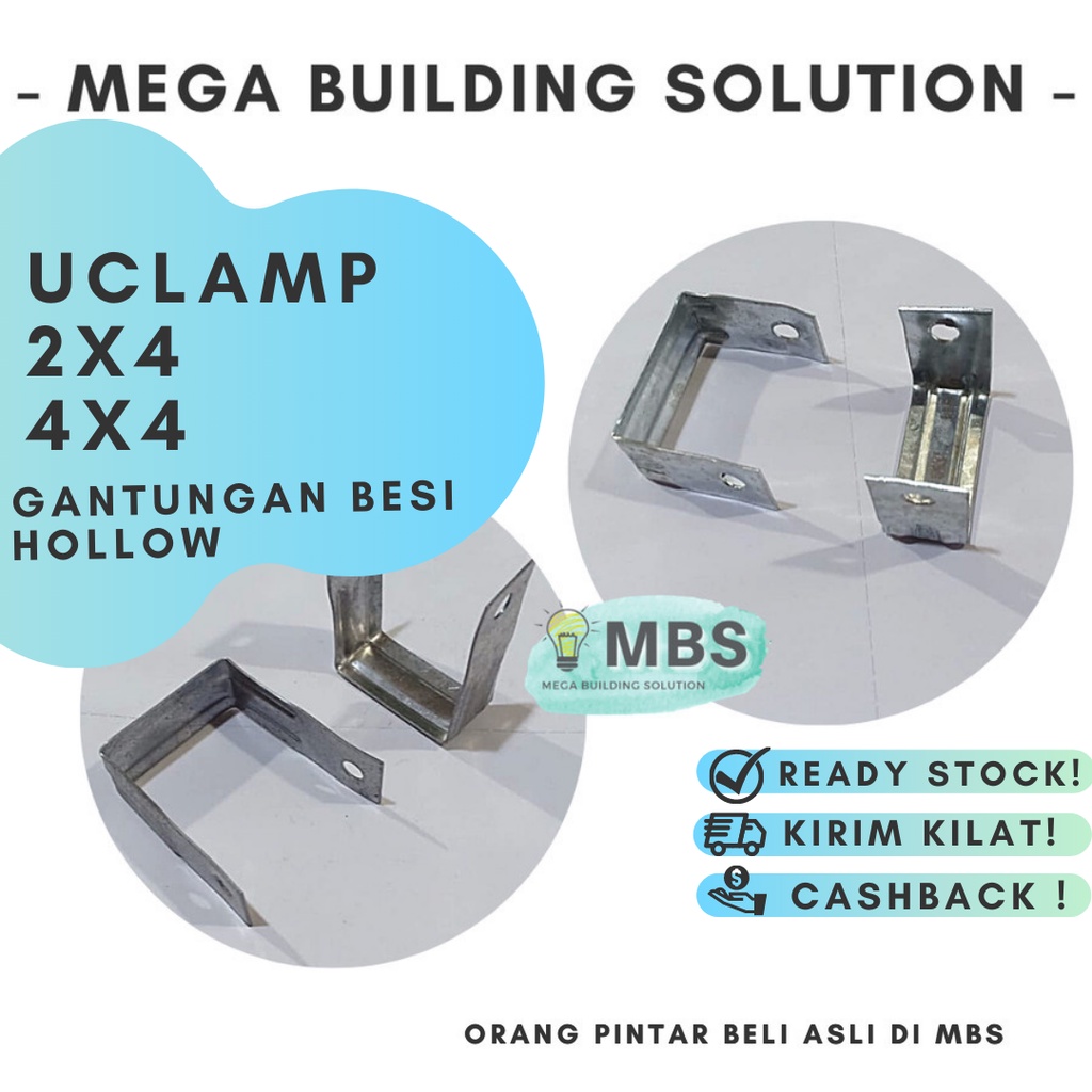 Jual UClamp 2x2 4x4 Hollow / Clip U Channel 70 / Aksesoris Gantung Plafon Gypsum Gipsum | Shopee ...