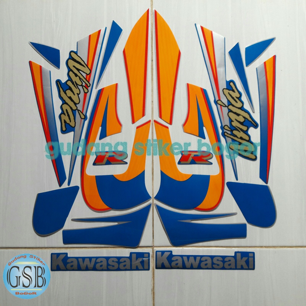Jual Stiker striping motor kawasaki ninja r 2005 silver-biru | Shopee ...