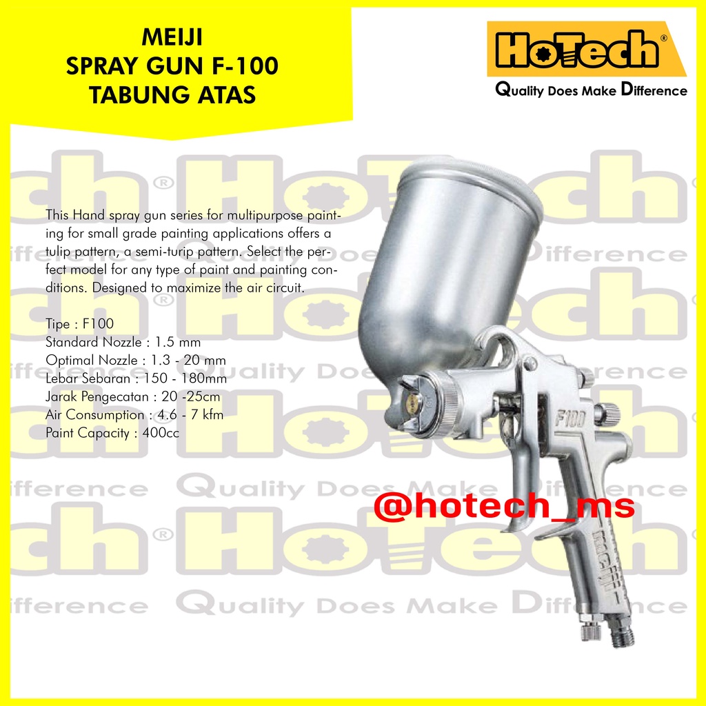 Jual Spray Gun Meiji F100 F 100 Tabung Atas Super Taiwan | MEIJI ...
