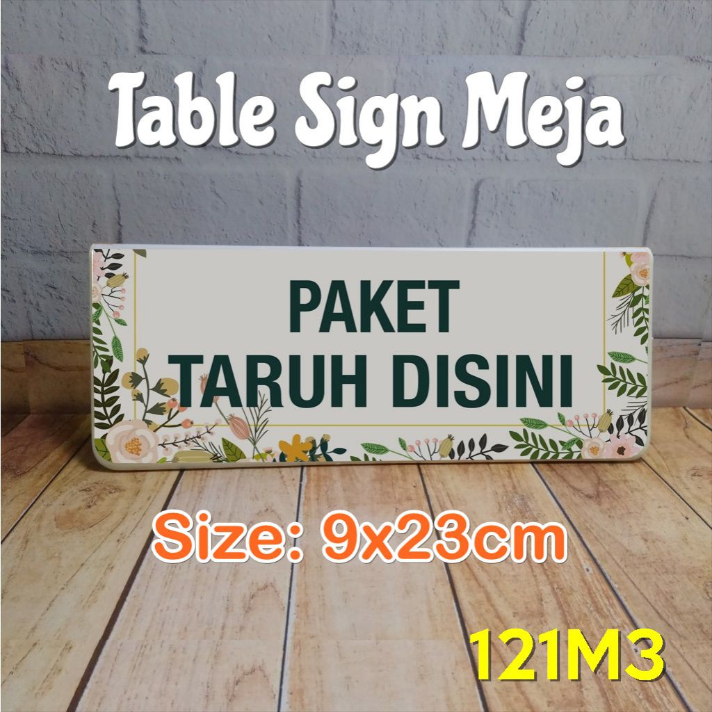Jual PAKET TARUH DISINI Tent Table Sign Penanda Meja Desk Sign 9x23cm ...
