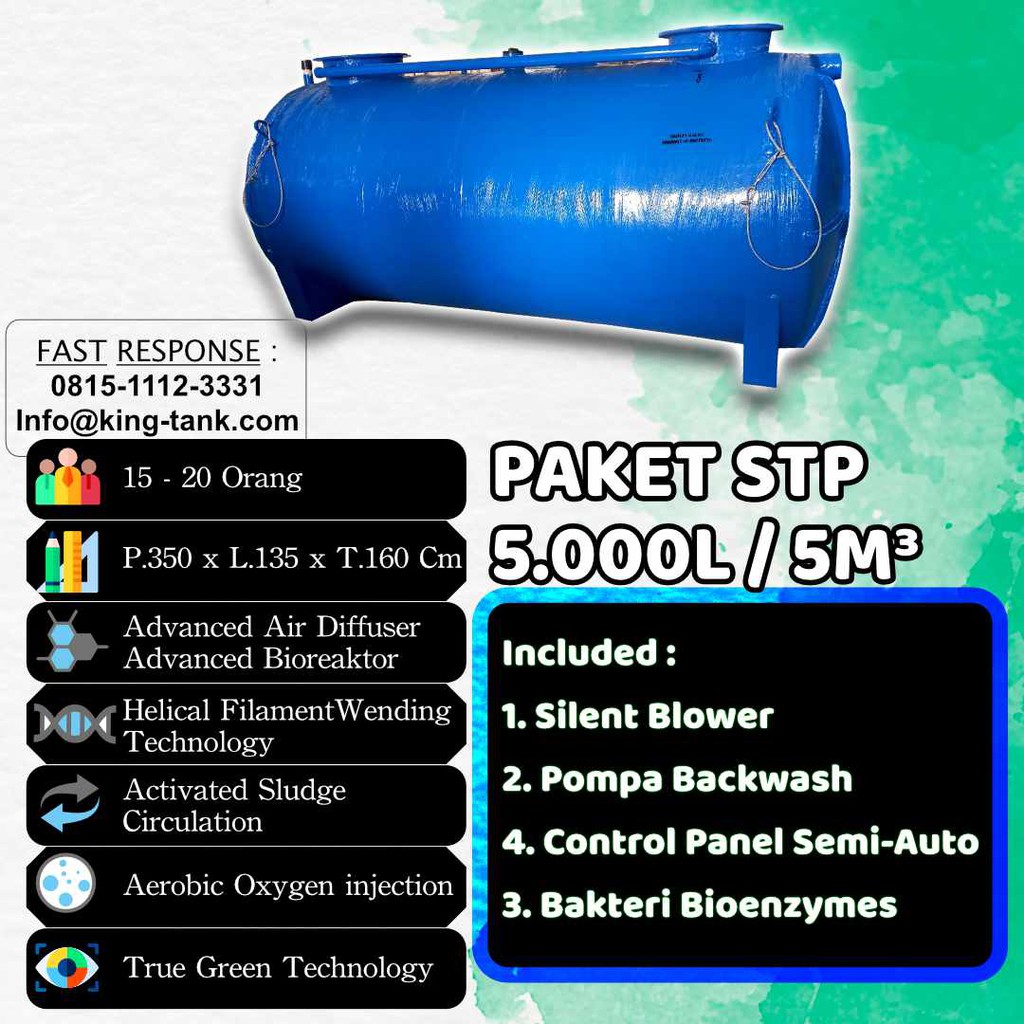 Jual Paket Lengkap - Tangki STP Fiberglass - 5000 L / 5M3 | Shopee ...