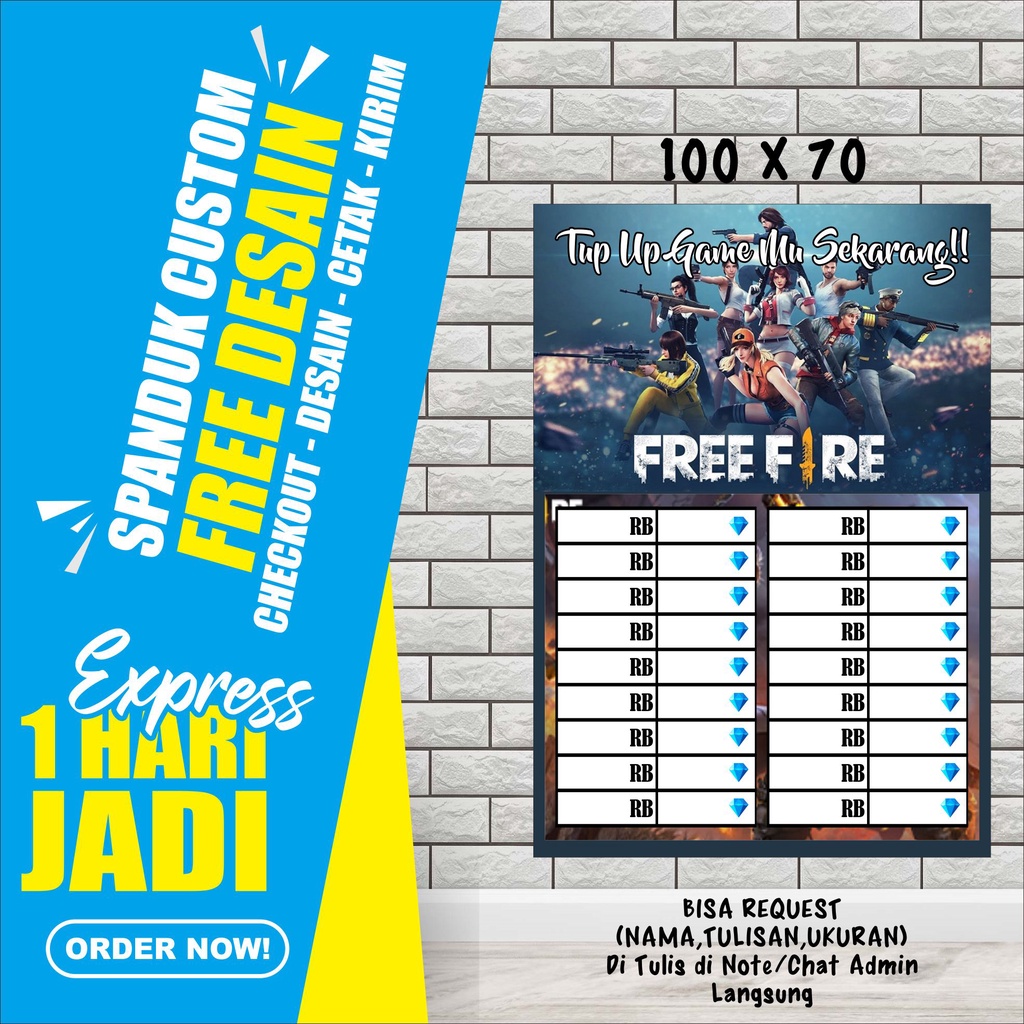 Jual SPANDUK/BANNER TOP UP GAME | Shopee Indonesia