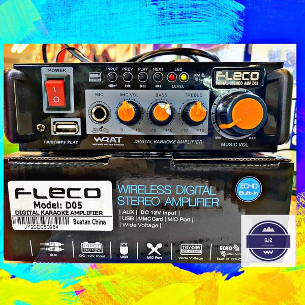 Jual Power Amplifier Fleco D 22 - Ampli Bluetooth Karaoke Mini Ac Dc ...