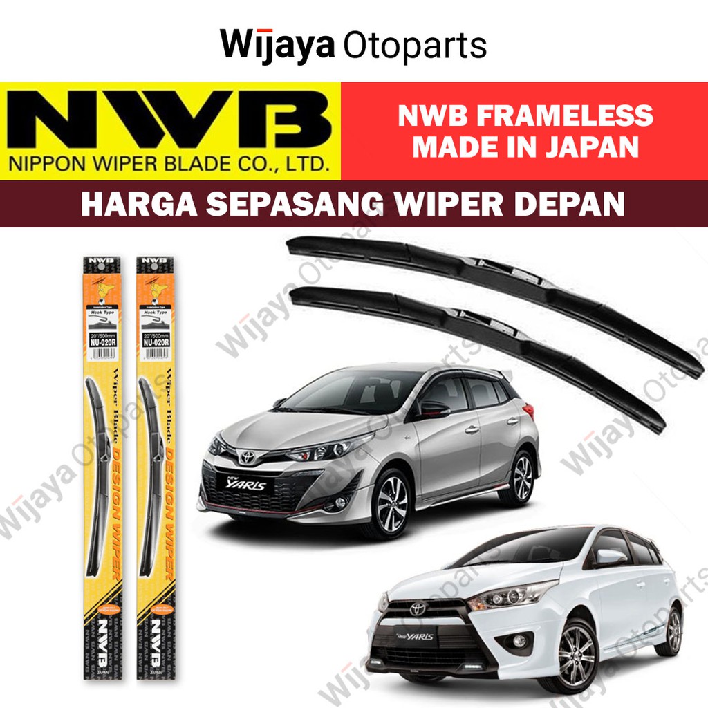 Jual Wiper Blade Depan Yaris Gen2 Gen3 NWB Frameless Japan 24/14 | Shopee Indonesia