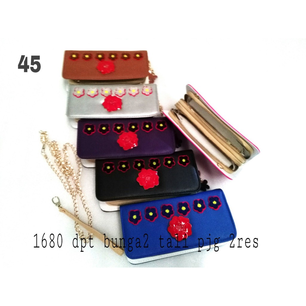 Jual Dompet 2resleting tali panjang wanitabunga mawar dompetku elegant ...