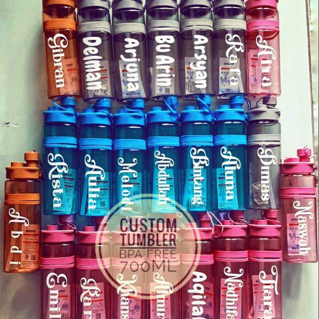 Jual Botol nama, botol minum nama, tumbler, botol minum anak, custom ...