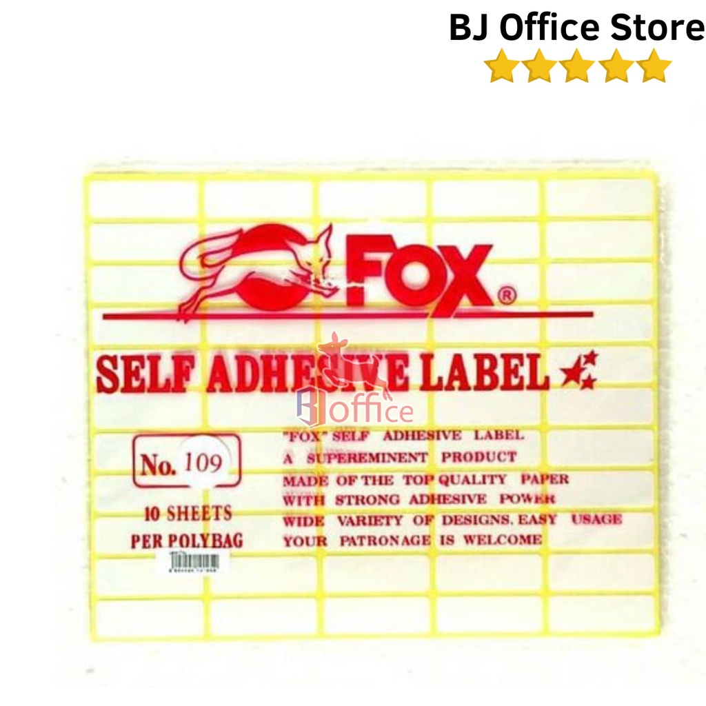 Jual Kertas / Label Stiker Fox No. 109 Ukuran 3 x 38 mm | Shopee Indonesia
