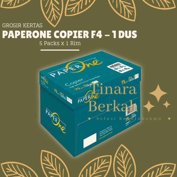 Jual Kertas HVS PAPER ONE F4 Copier 75 GR GSM / Print Fotocopy Folio PO Murah PAPERONE 1 DUS ...