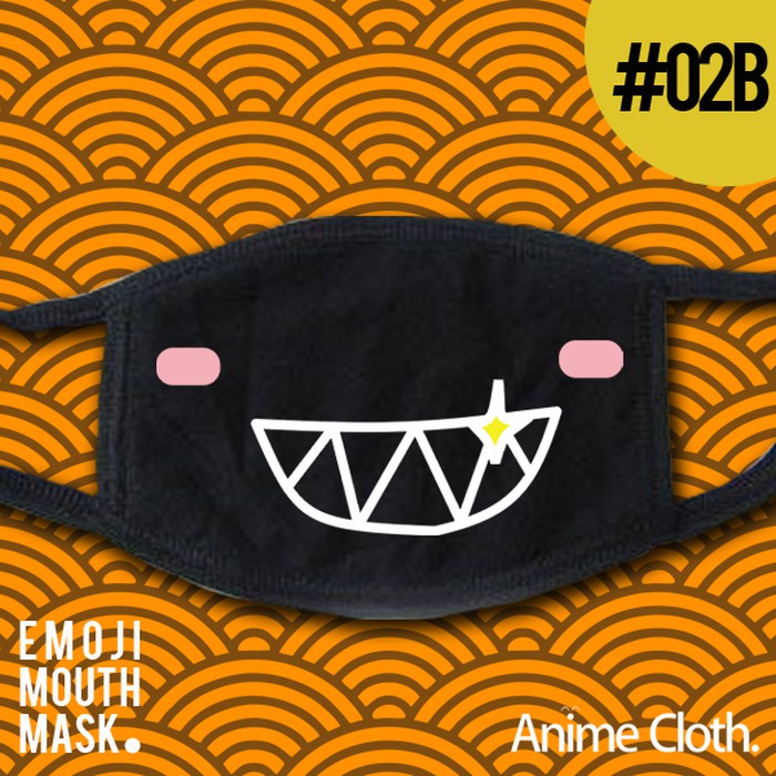 Jual Masker Kain Hitam 2 Lapis Emoji Emoticon Custom Desain Suka Suka ...