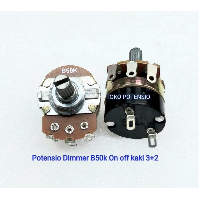 Jual POTENSIO DIMMER B50K ON OFF KAKI 3+2 | Shopee Indonesia