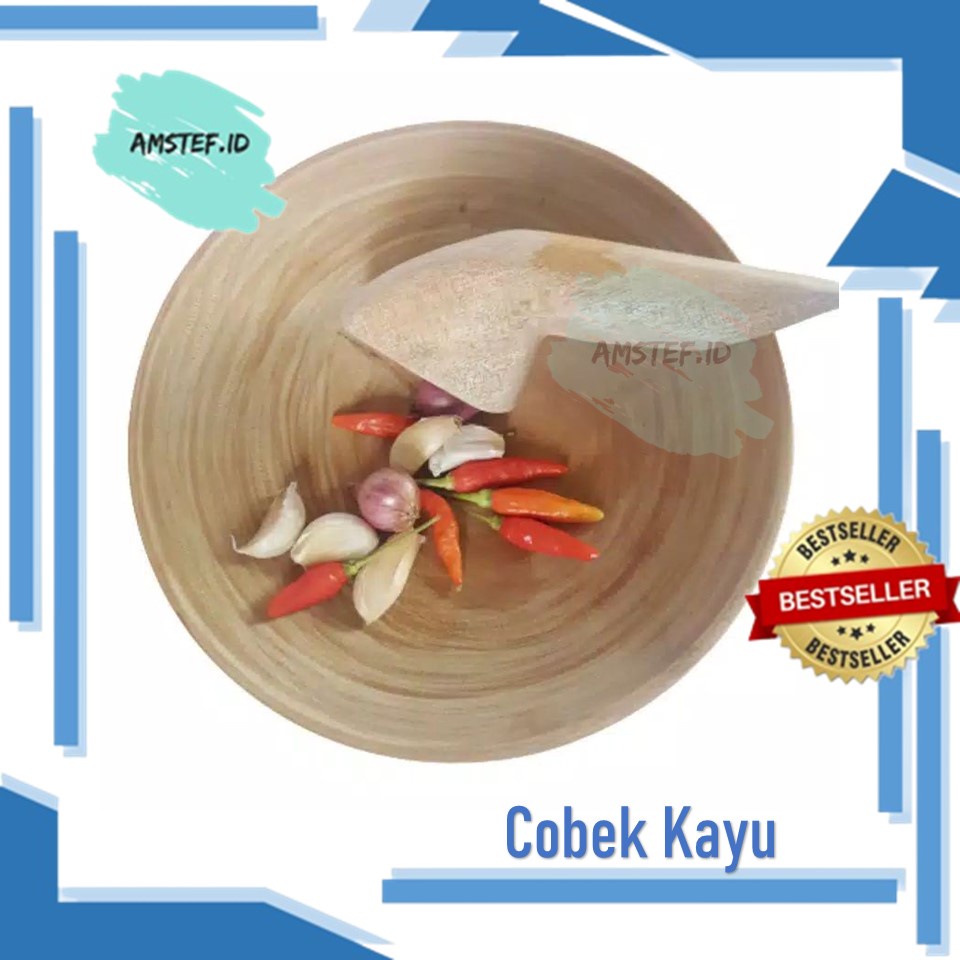 Jual Cobek Kayu Cobek Bumbu Kayu Halus 20 Cm dan 18 Cm dan 16 Cm/Cobek ...