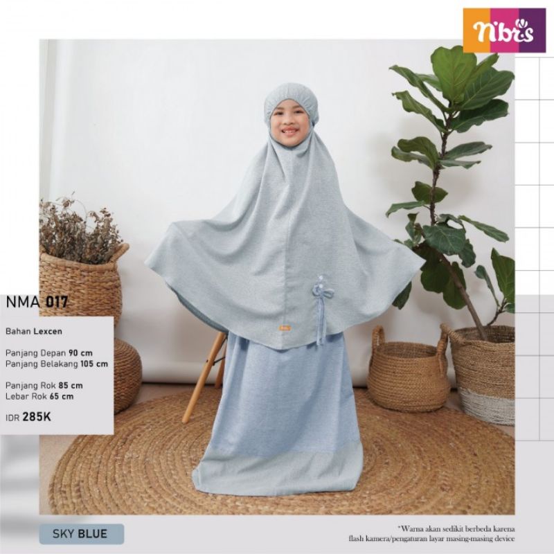 Jual NIBRAS MUKENA NM 017 / NMA 017 - LIGHT CREAM -SOFT PINK -SKY BLUE ...