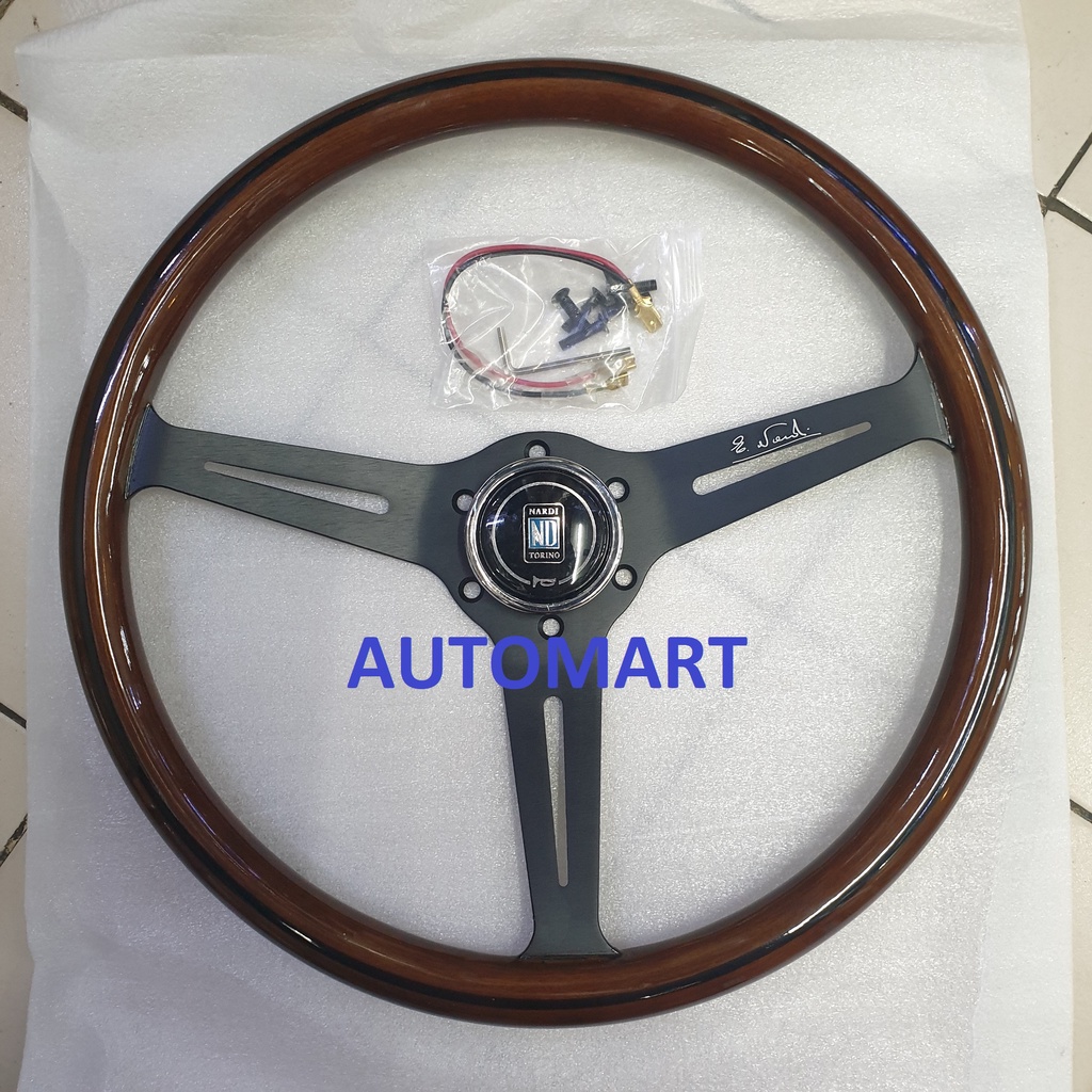 Jual Stir Mobil Racing Steering Wheel Nardi Wood Kayu Classic Black ...