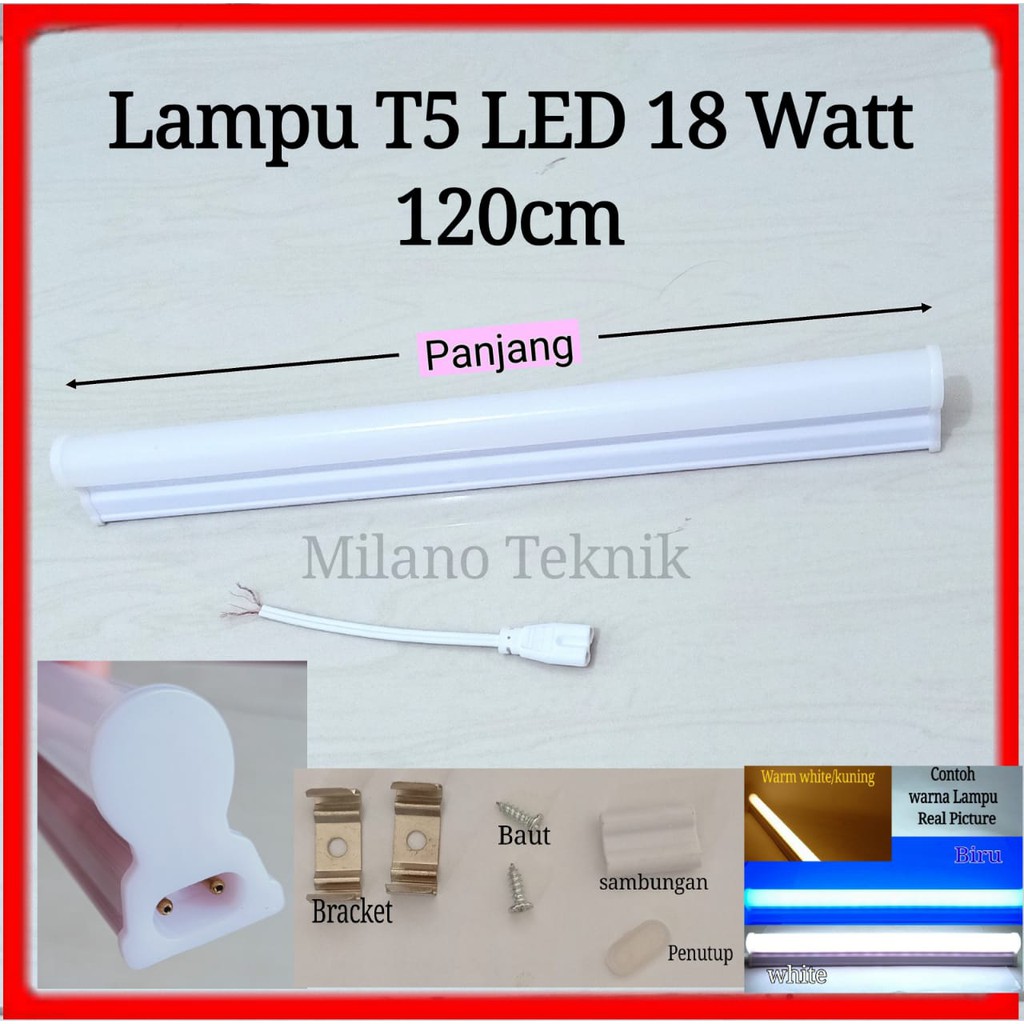 Jual Lampu T5 LED 18 watt 18w 18watt - 120cm Lampu Neon LED-Lampu Etalase(isi2pcs) | Shopee ...