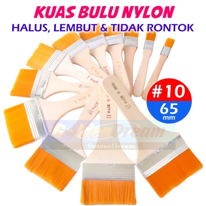 Jual Kuas Bulu Nylon Halus No.10 65mm 6.5cm 2.5 inch Lembut Kue Lukis ...