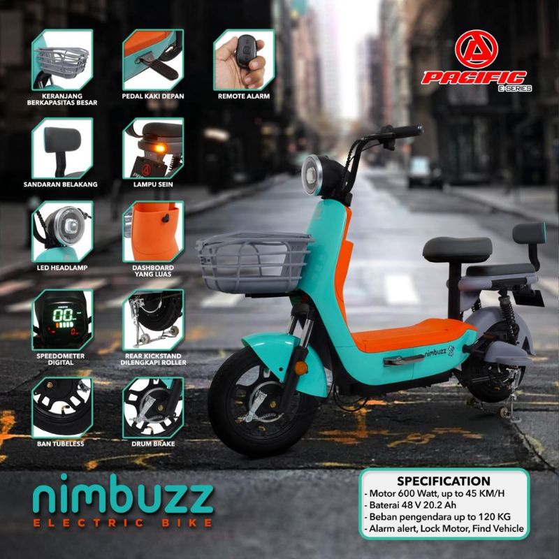 Jual SEPEDA LISTRIK PACIFIC/E-BIKE/ELECTRIC BIKE NIMBUZZ 600W | Shopee Indonesia
