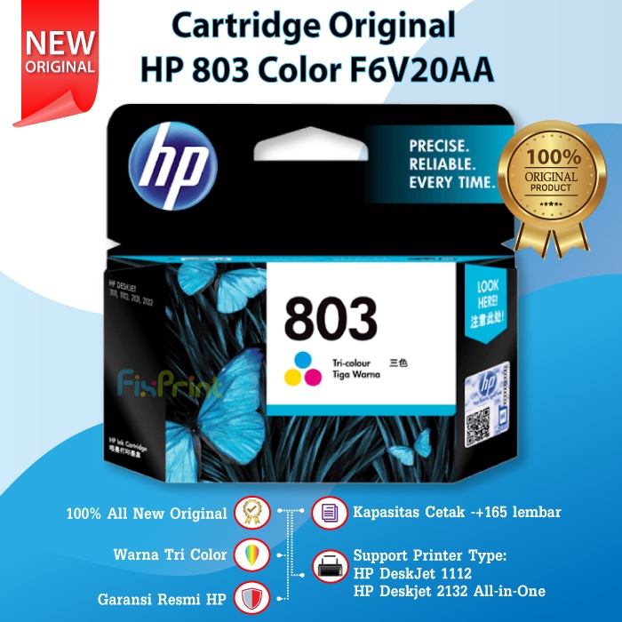 Jual Cartridge HP 803 Tri-Colour Original Color Ink Catridge F6V20AA ...