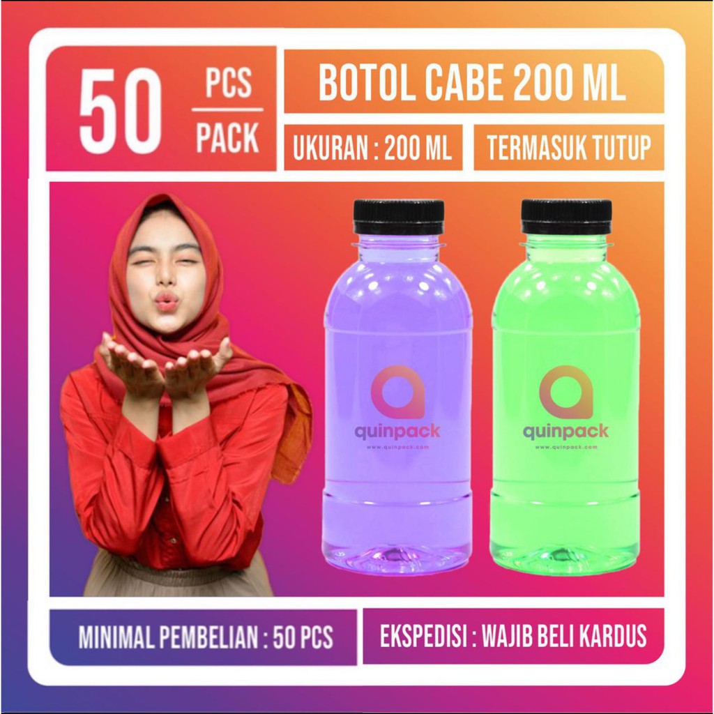 Jual Botol Plastik 200ml-Botol Cabe 200 ml CABE 200 ML 100 PCS | Shopee ...