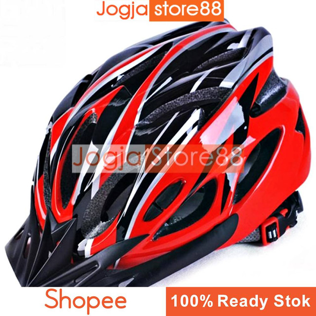 Jual Helm Sepeda Bicycle Road Bike Helmet Eps Foam Pvc Shell Red