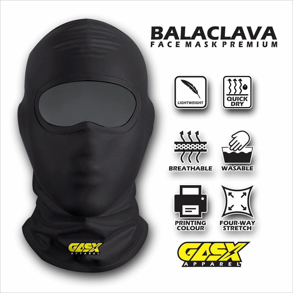 Jual GASX Balaclava masker wajah motor buff full face masker ninja ...