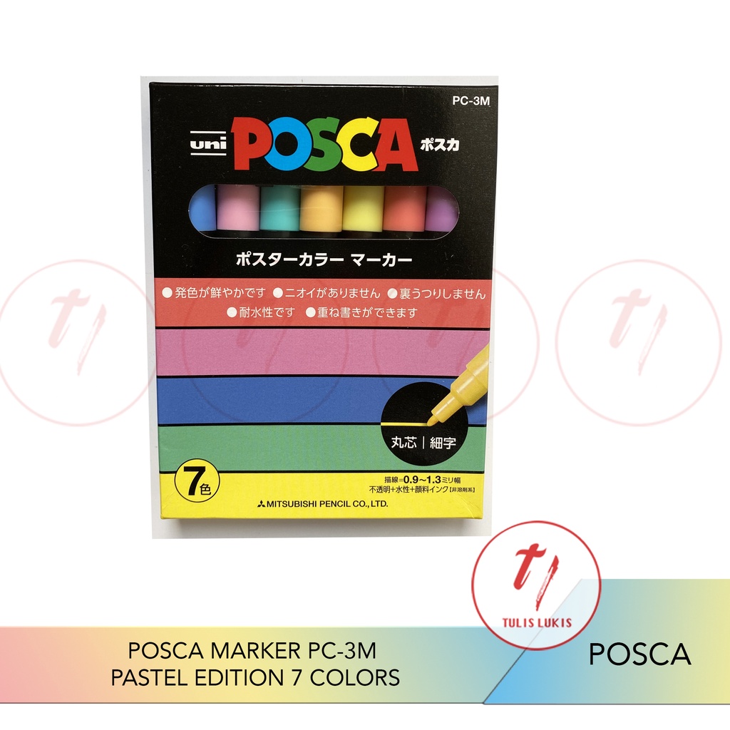 Jual SPIDOL UNI POSCA MARKER PC-3M SET 7 COLORS | Shopee Indonesia