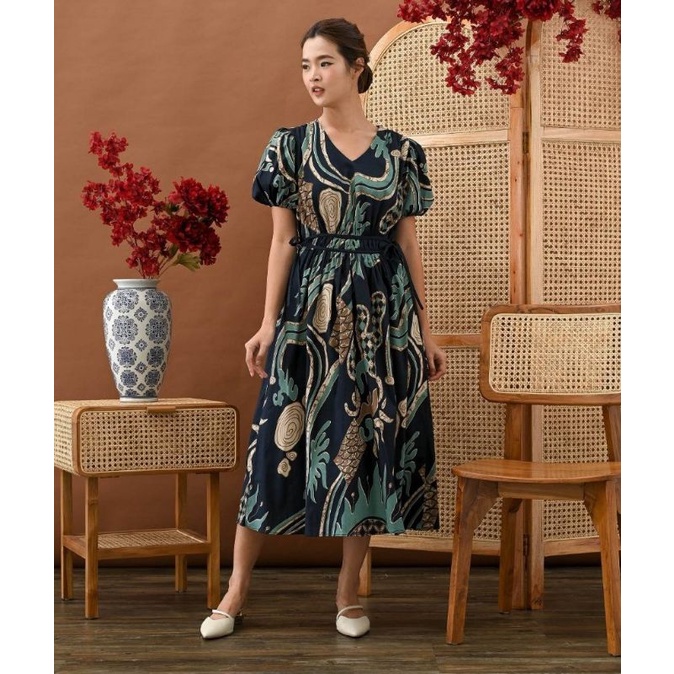 Jual AYU 298 - Dress Batik Wanita / Terusan Batik Modern | Shopee Indonesia