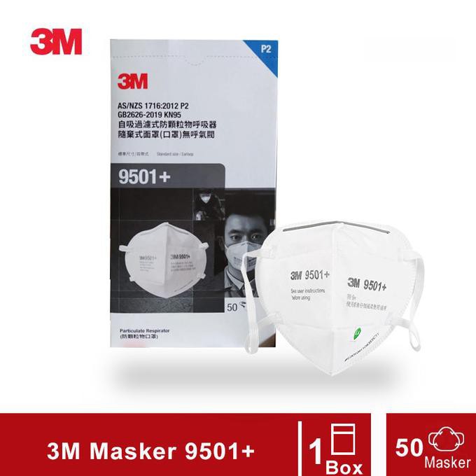 Jual 3M 9501+ Masker KN95 Particulate Respirator P95 - 1 Box ( 50 ...