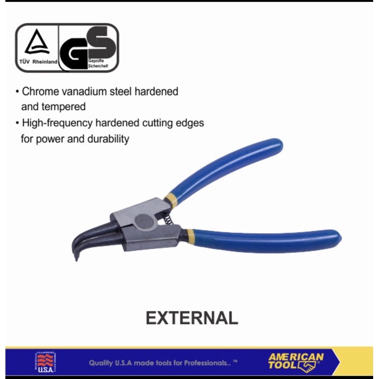 Jual Tang Snap Ring External 6inch Bengkok Tekan Buka American Tool ...