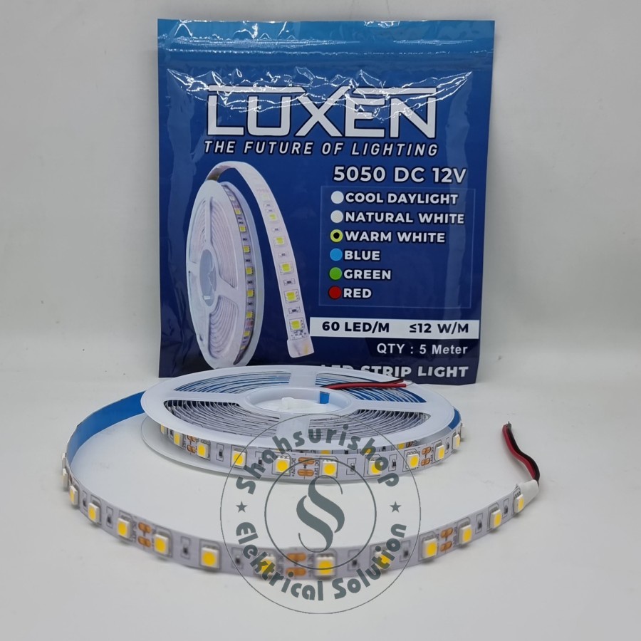 Jual LUXEN LED STRIP MATA BESAR 5050 12 W INDOOR IP33 5M 5 METER 60 LED/M | Shopee Indonesia