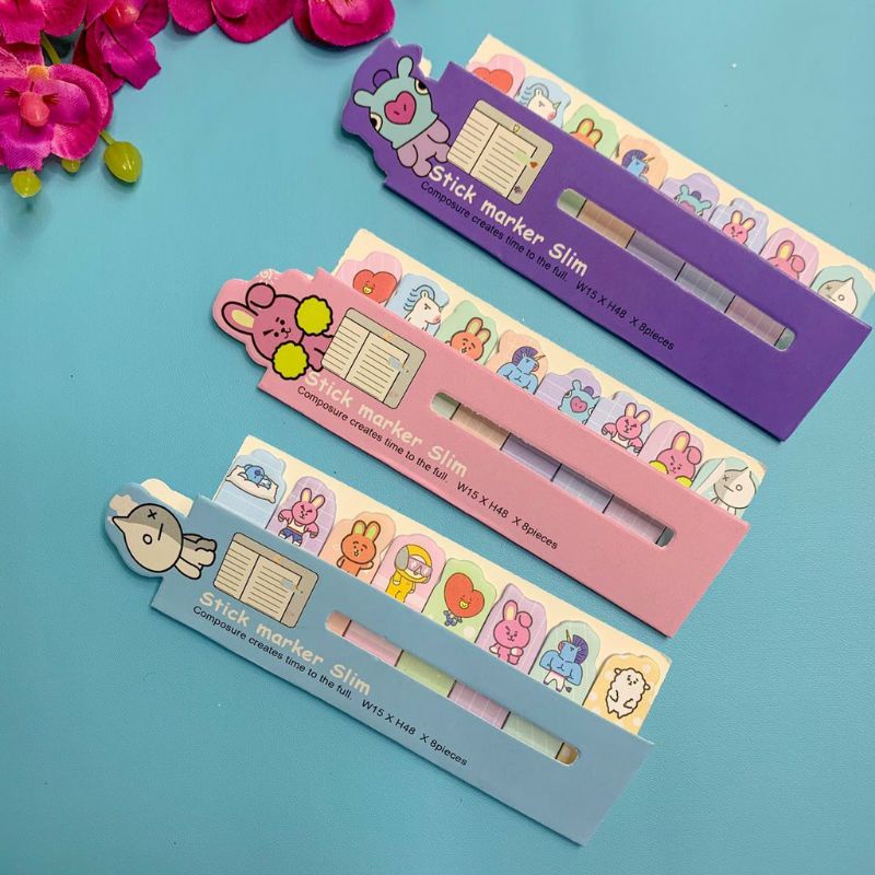 Jual STICKY NOTES BT21 BTS Army / STICKY NOTE MARKER SLIM BT21 BTS ...