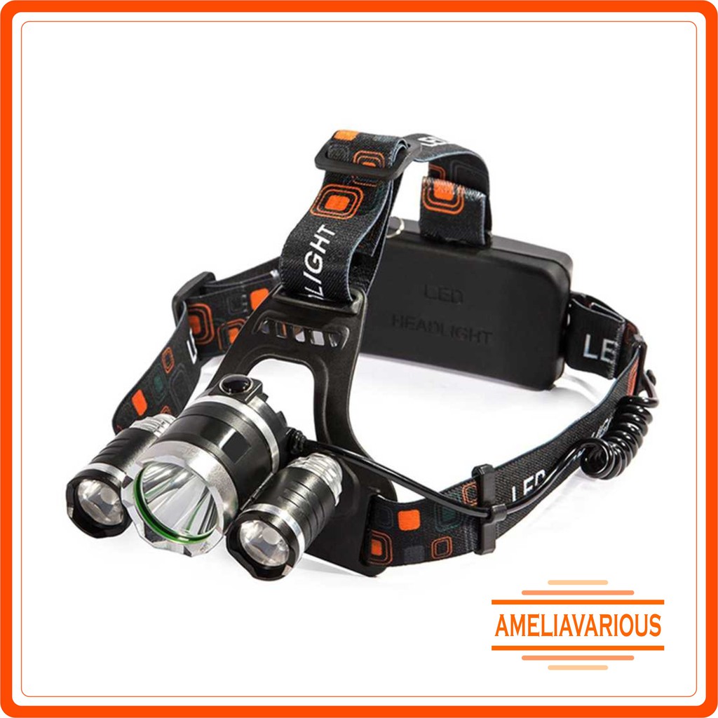 Jual Lampu Senter Kepala Nyala Terang TaffLED Ares Headlamp Headlight 3 LED Cree XM-L T6 + 2 XEP ...