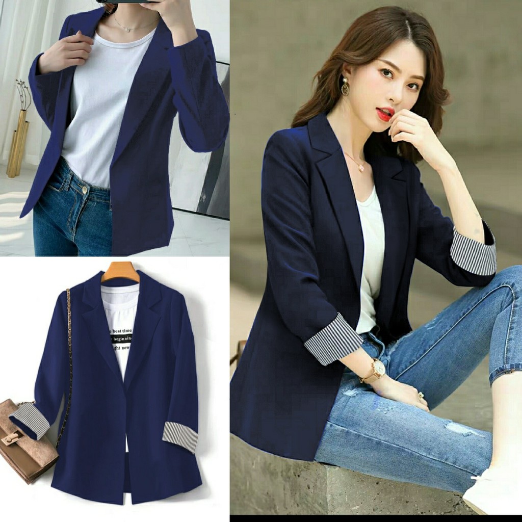 Jual Blazer casual / blazer korea / blazer fashion / blazer hitam ...