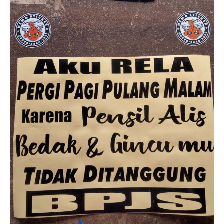 Jual stiker cutting custom tulisan kaca mobil samping (BISA COD ...