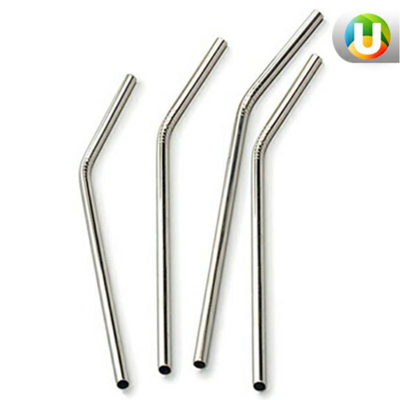 Jual Sedotan Bengkok Stainless Silver Sedotan Besi Ramah Lingkungan ...