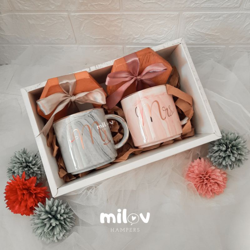 Jual Wedding gift box | mug couple | gelas couple | anniversary gift ...