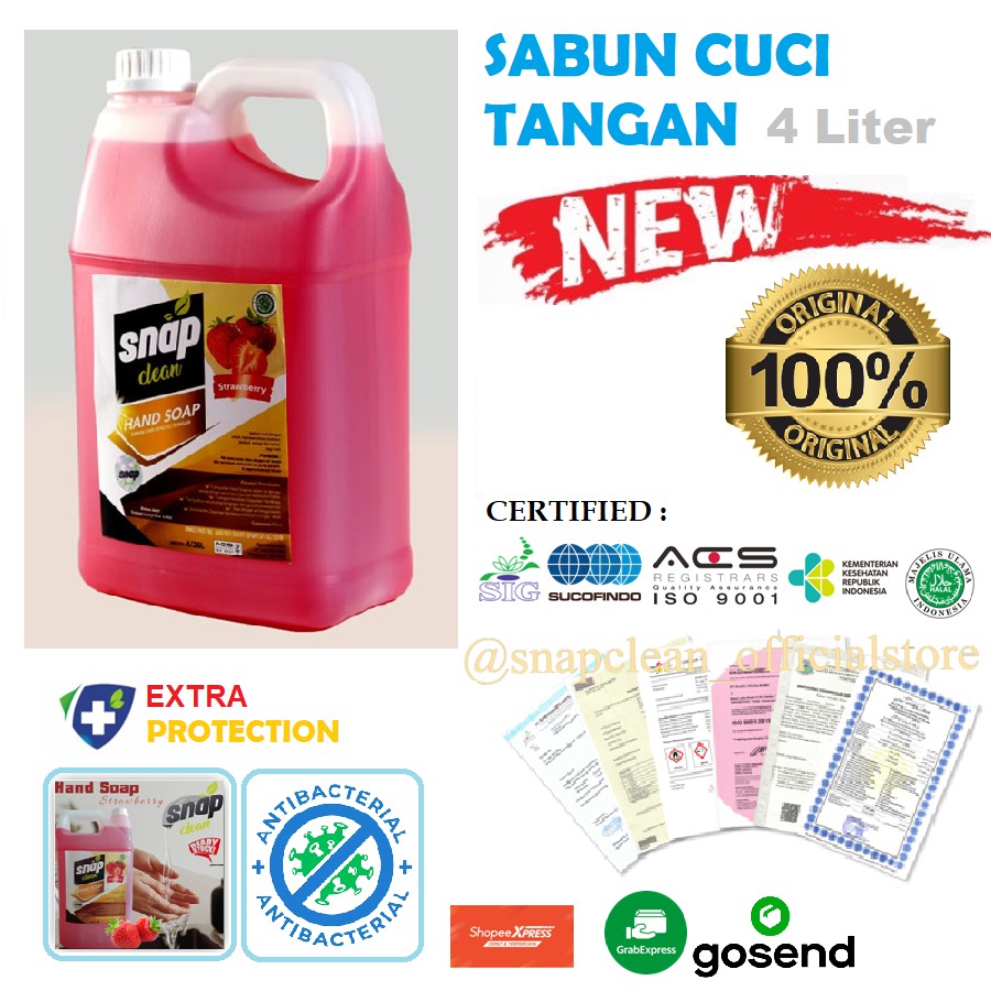 Jual Sabun Cuci Tangan Snap Clean 4 Liter | Shopee Indonesia