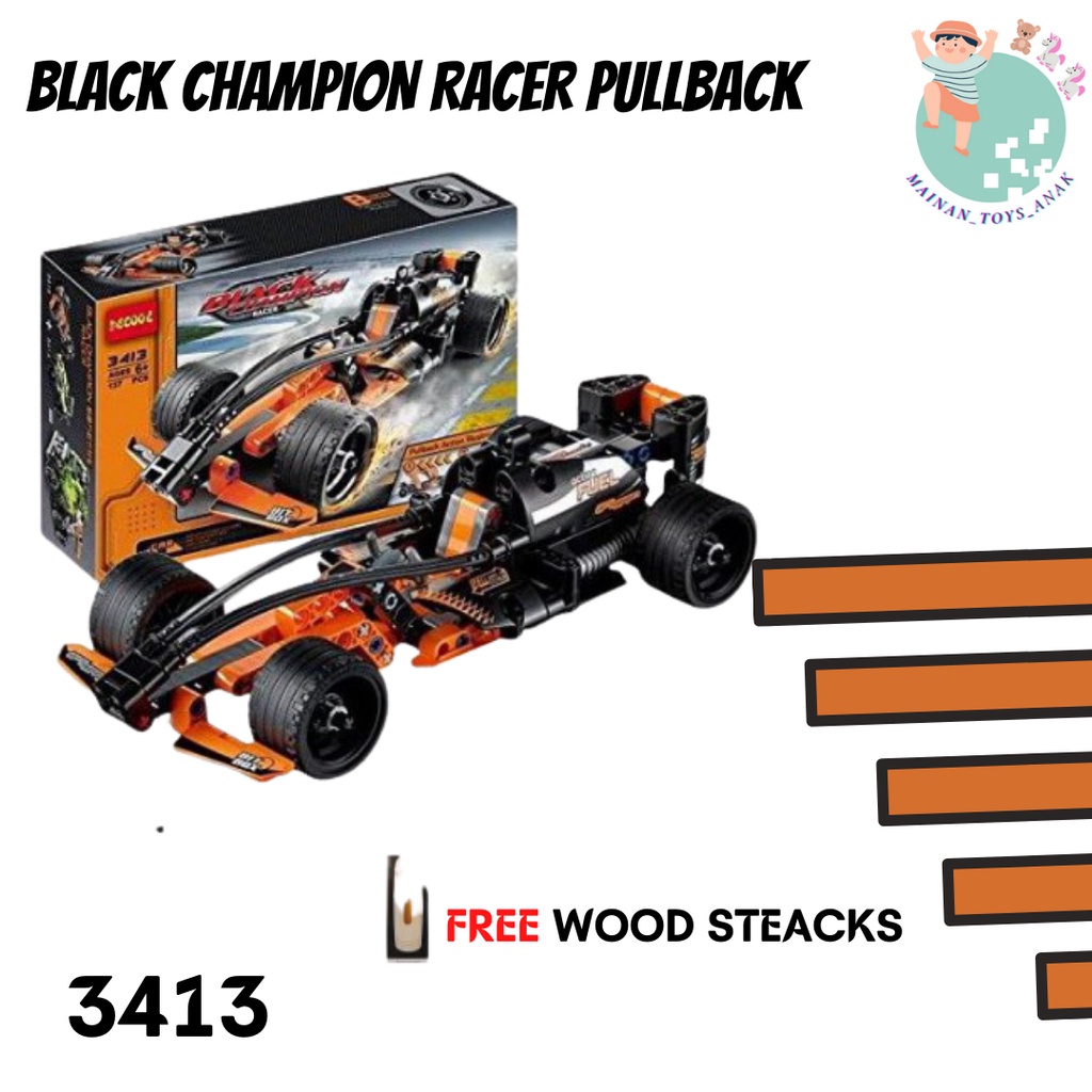 Jual DECOOL 3413 BLACK CHAMPION RACER PULLBACK /BRICK BLOCK /MAINANEDUKASIANAK BRICKDECOOL ...