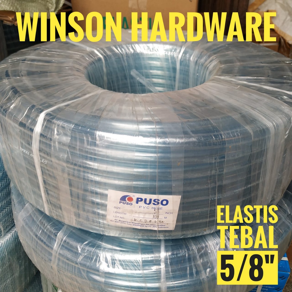 Jual Selang Elastis Tebal PUSO 5/8" Roll 100m Bening Air Transparan ...