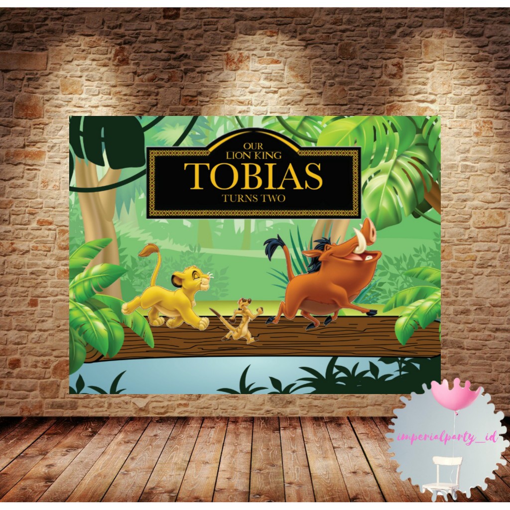 Jual Custom Backdrop Banner Spanduk Happy Birthday Lion King Simba ...