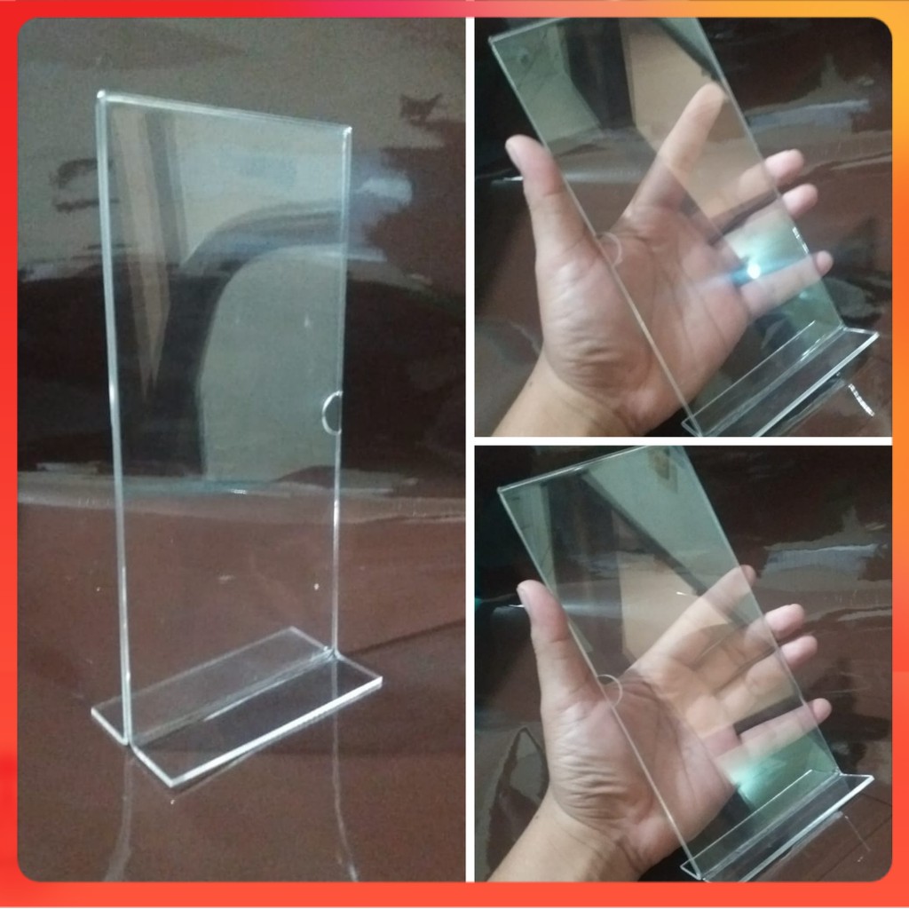 Jual Tent Card Holder Display Stand Menu Meja Akrilik Model T ukuran 1/ ...