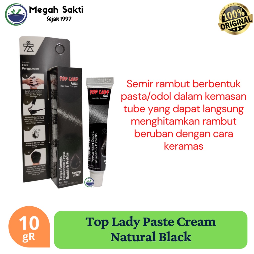 Jual Megah Sakti - Top Lady Cream Tube 10Gr - Hair Dye Shampoo - Shampo ...