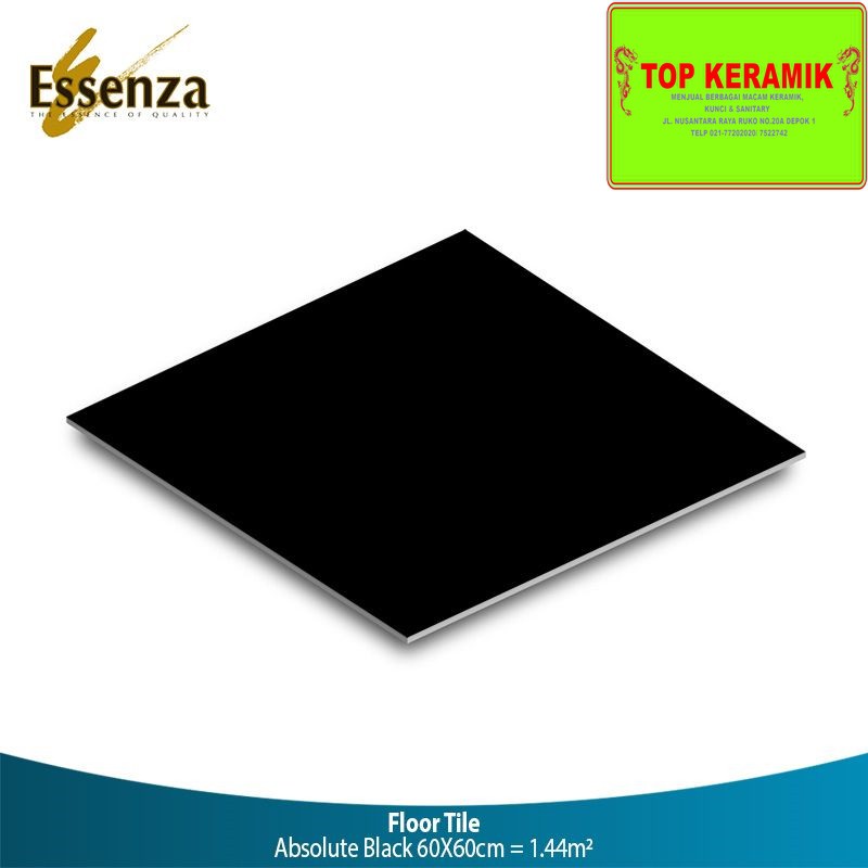 Jual Granite Lantai Essenza 60x60 Absolute Black Unpolished Kw 1 ...