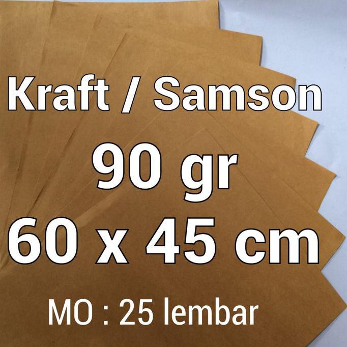 Jual kertas samson | 90 gr | 60x45 cm | brown | kraft | paper | Shopee ...