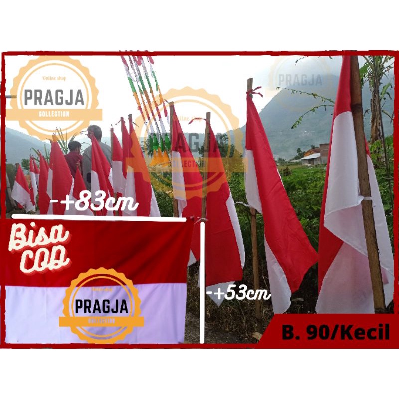 Jual bendera merah putih kode kecil isi 20lembar/1kodi bendera ...