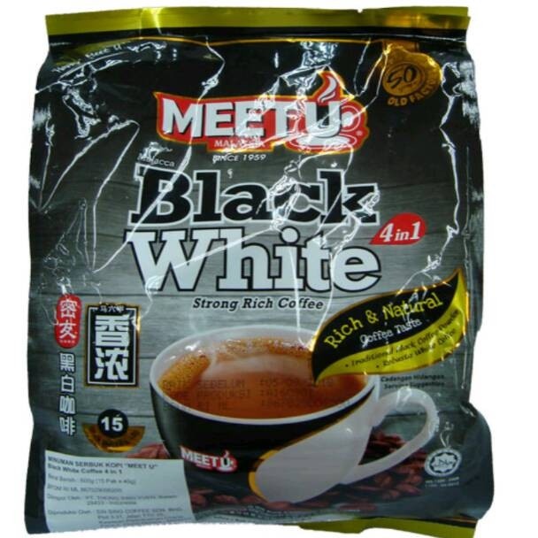 Jual MEET U BLACK WHITE 15 SACHETS X25GR | Shopee Indonesia