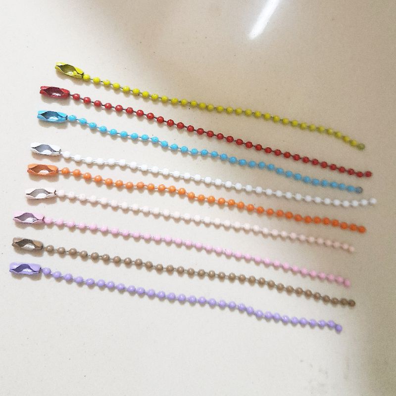 Jual ( 5 PCS ) CHAIN BALL RANTAI BIJI LADA KEYCHAIN DIY WARNA WARNI ...