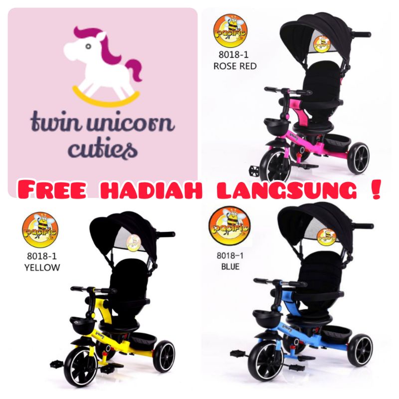 Jual sepeda stroller roda tiga pasific 8018-1 bisa lipat | Shopee Indonesia