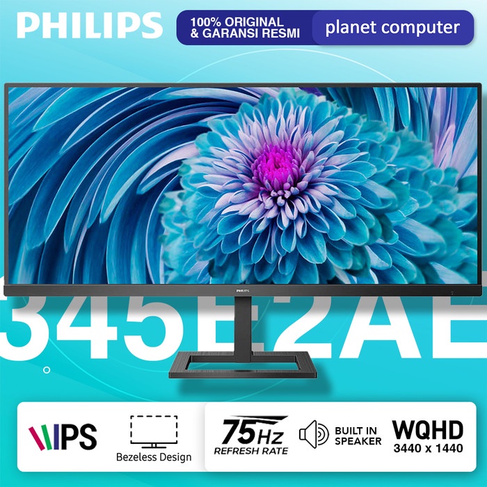 Jual Monitor LED Philips 345E2AE 34" Ultrawide IPS 3440x1440 75Hz HDMI ...