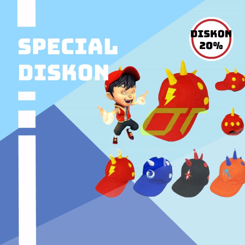 Jual topi boboiboy / topi anak boboiboy / topi anak / topi boboy ...
